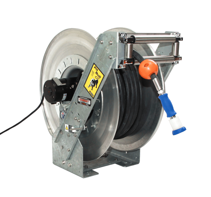 Heavy duty compact safer direct drive reel system - Pit Bull™